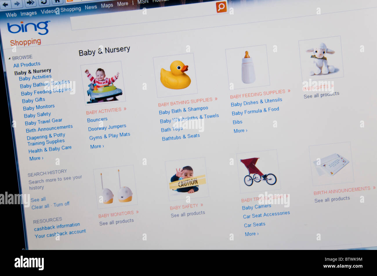 Bing website screen shot Stock Photo - Alamy