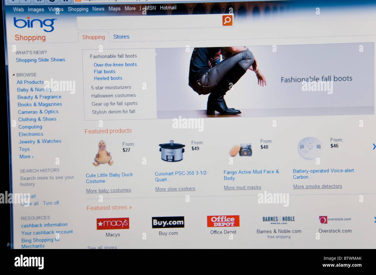 Bing website screen shot Stock Photo - Alamy