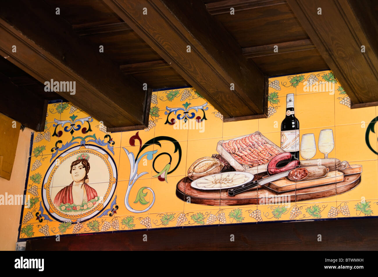 Seville Spain restaurant tapas tapa food pub sign tile tiles Stock ...