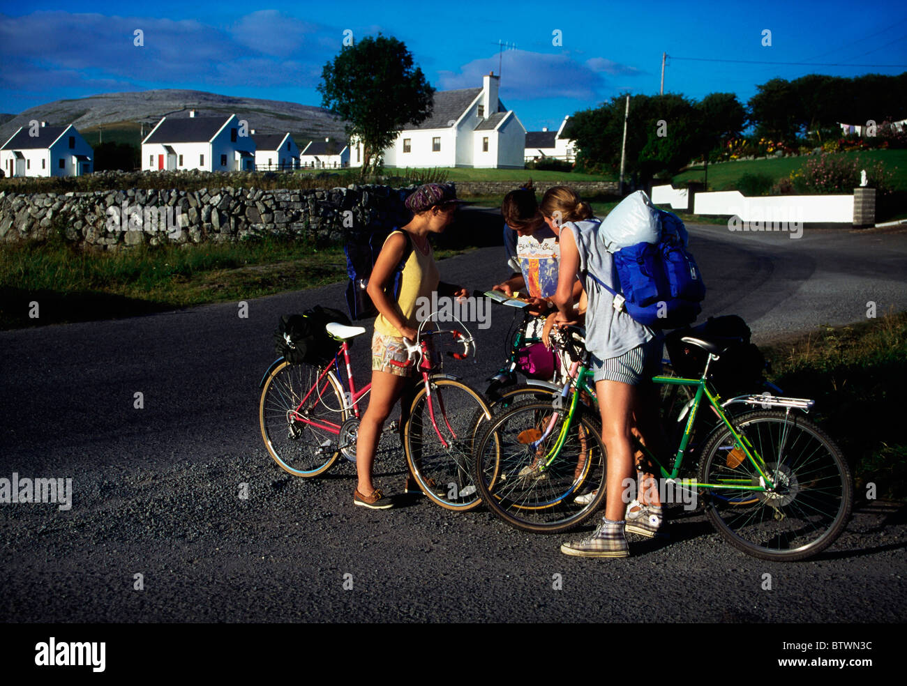The Burren, Co Clare, Ireland, People Cycling Stock Photo - Alamy