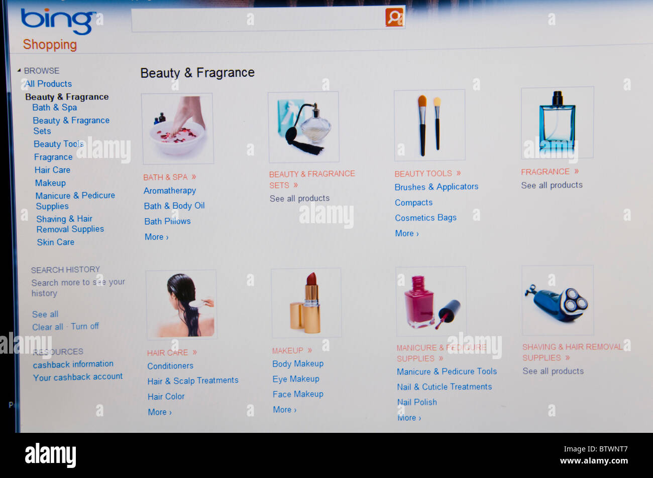 Bing website screen shot Stock Photo - Alamy