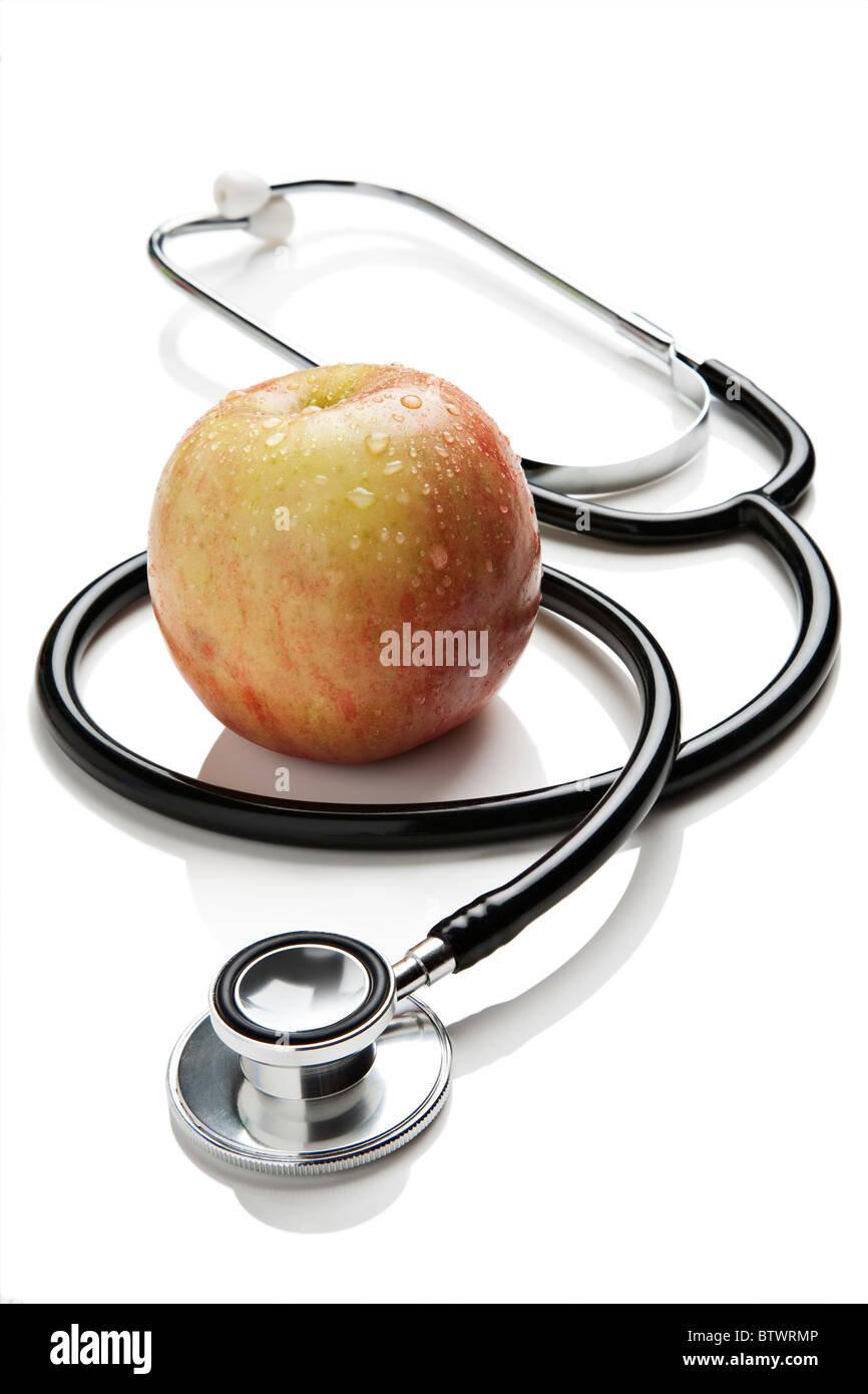 Apple and stethoscope Stock Photo - Alamy