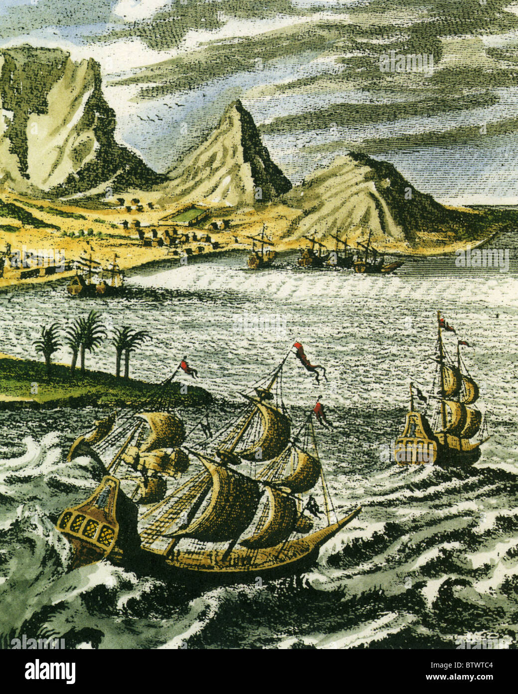 CAPE OF GOOD HOPE as shown in a 17th century Dutch engraving. Note the ...