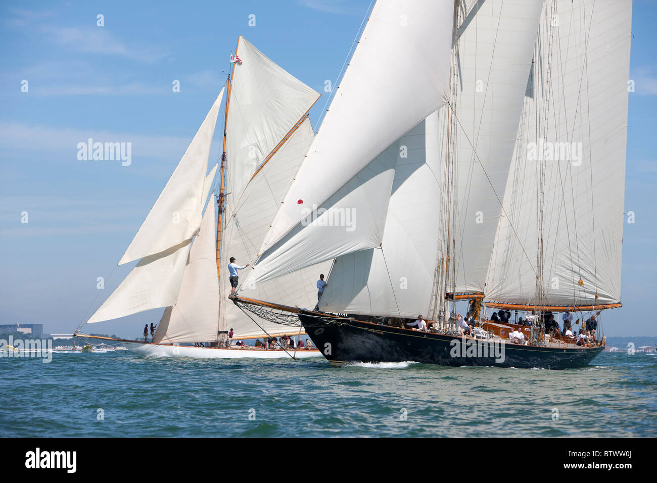 classic yachts racing in the Westward Cup Stock Photo - Alamy