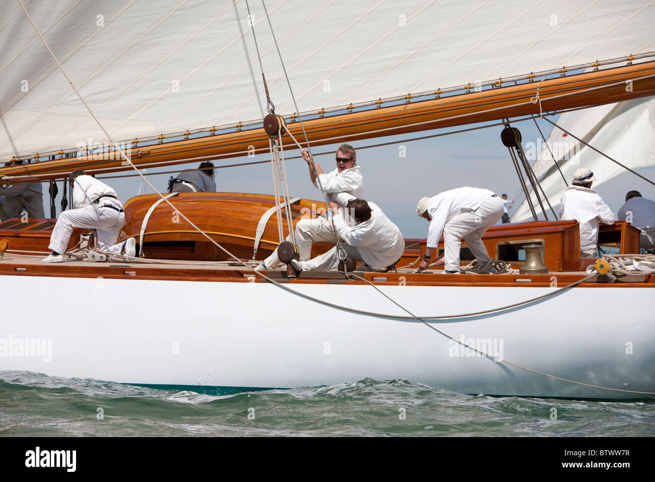 classic yachts racing in the Westward Cup Stock Photo - Alamy