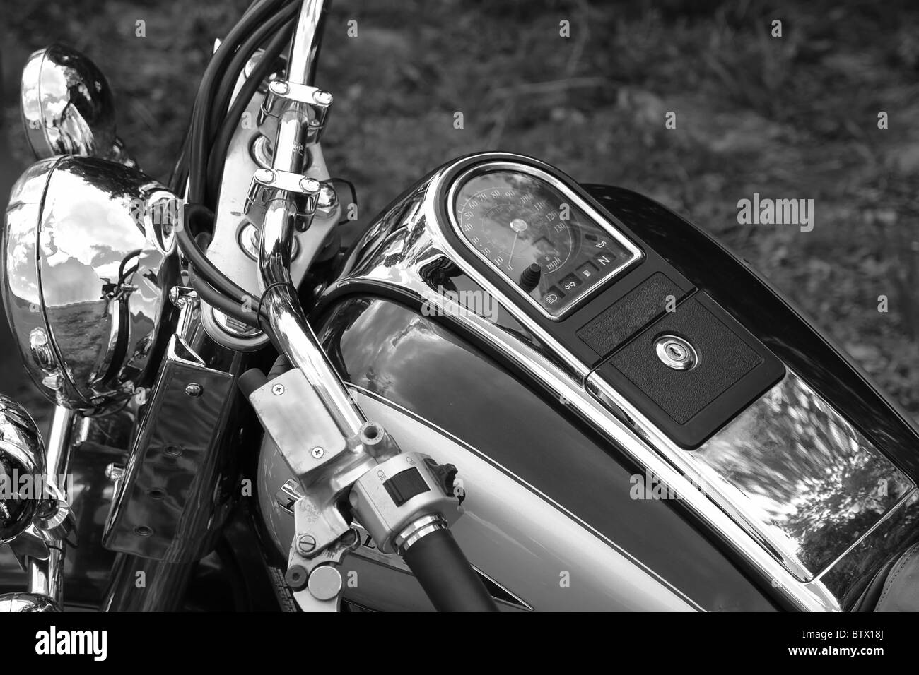 Chrome headlight speedometer motorcycle hi-res stock photography and ...