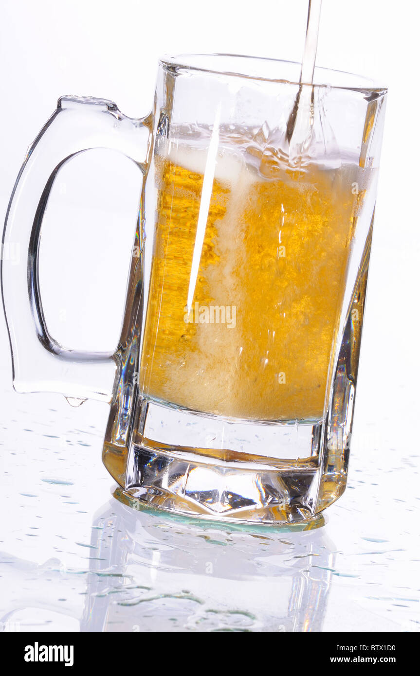 mugs with beer Stock Photo - Alamy