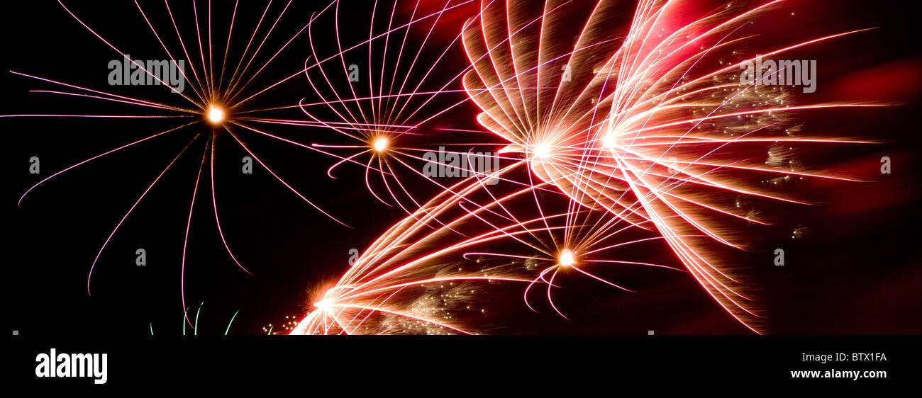 Fireworks from Stoke Park, Guildford - Novemeber 2010 Stock Photo - Alamy