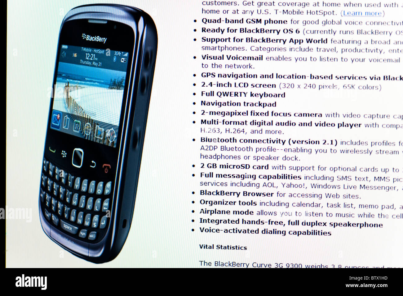 Blackberry website online Stock Photo - Alamy