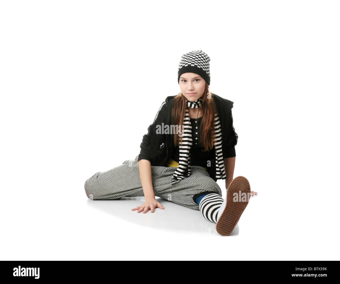 Young funky dancer, isolated on white background Stock Photo - Alamy