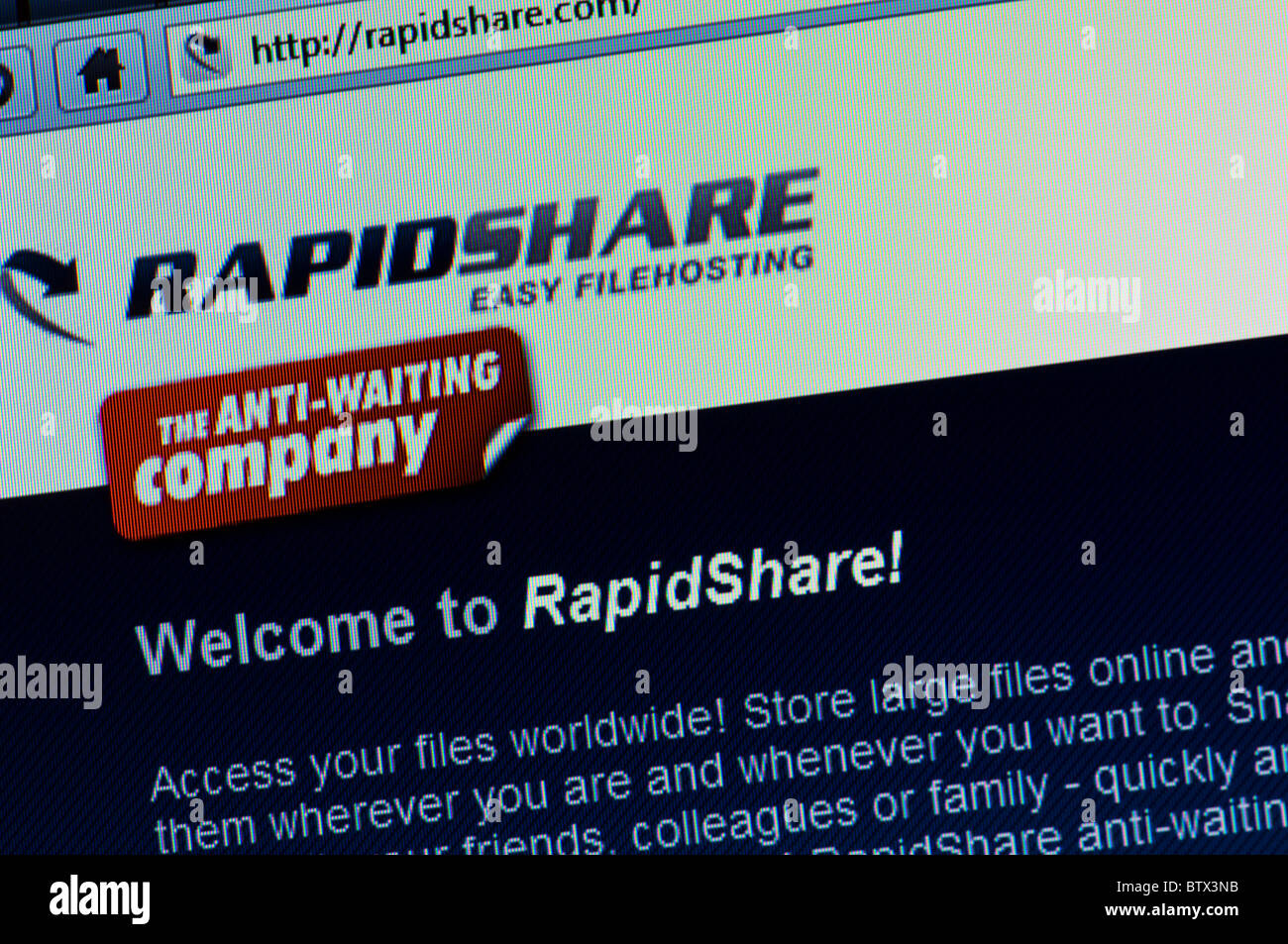 Rapidshare website screen shot Stock Photo - Alamy