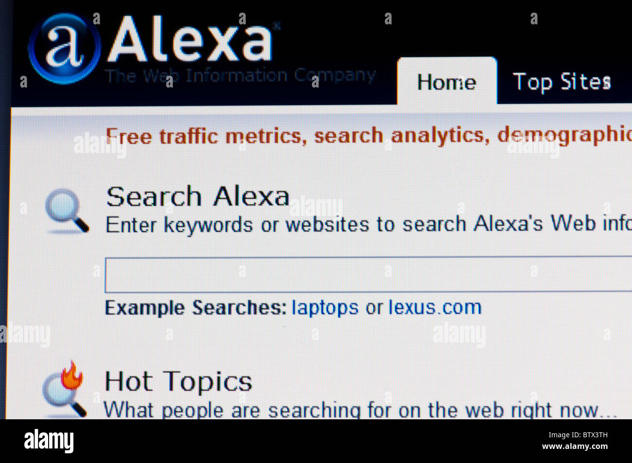 Alexa website screen shot Stock Photo - Alamy