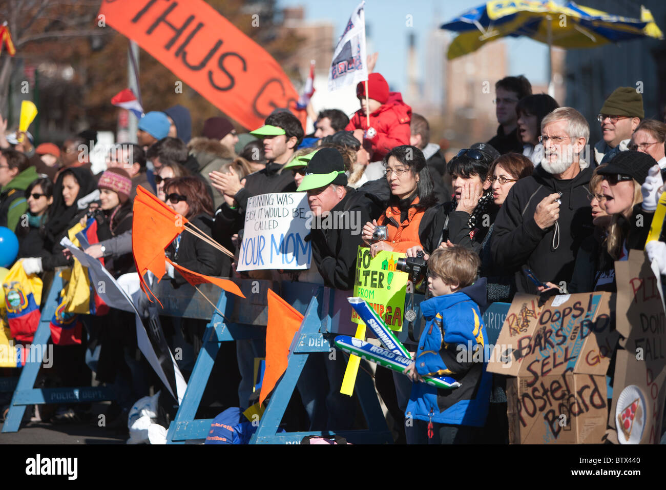 Fans cheer the runners near Flatbush Avenue and 4th Avenue during the ...
