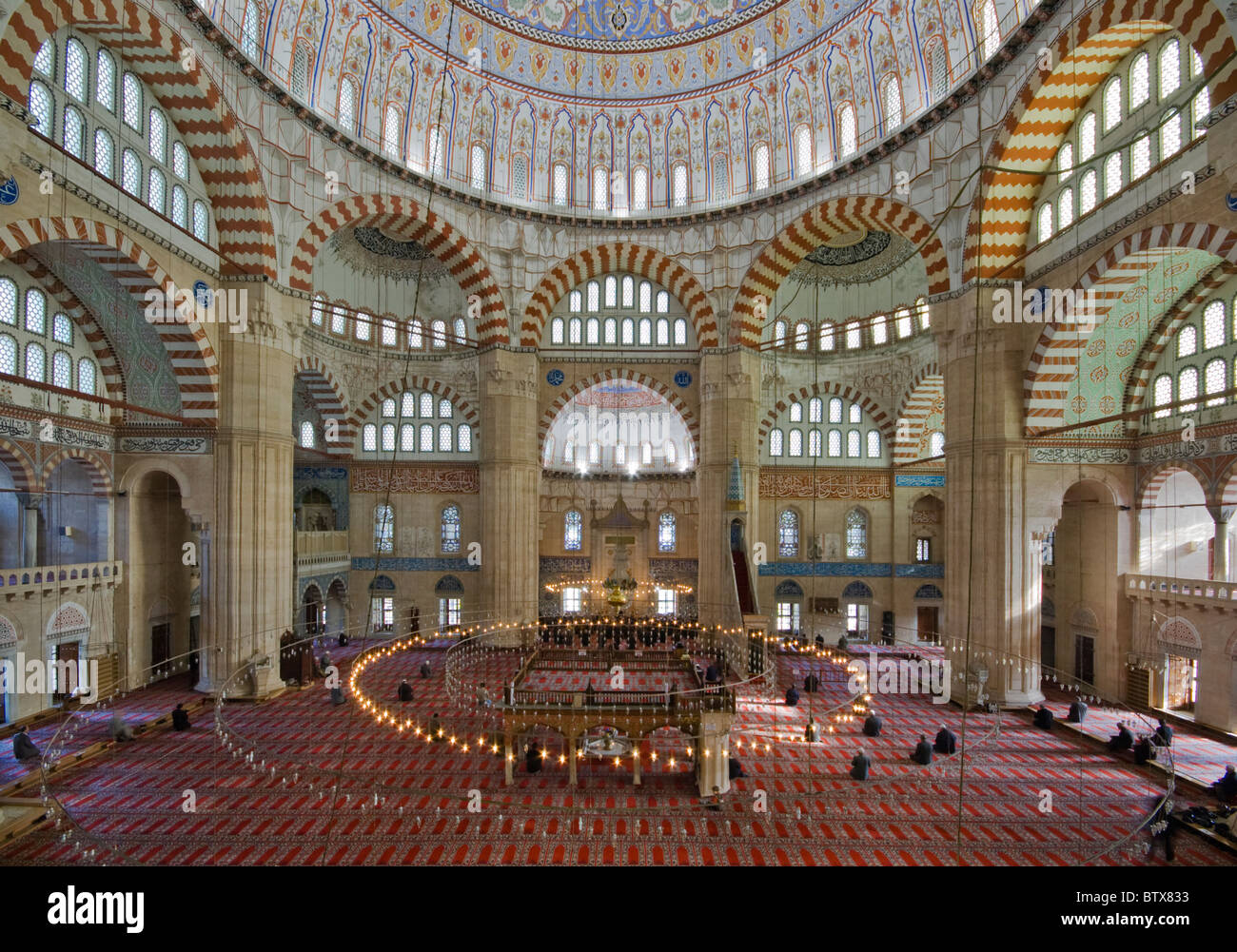 Interior view of Selimiye mosque in Edirne,build by Mimar Sinan,turkey ...