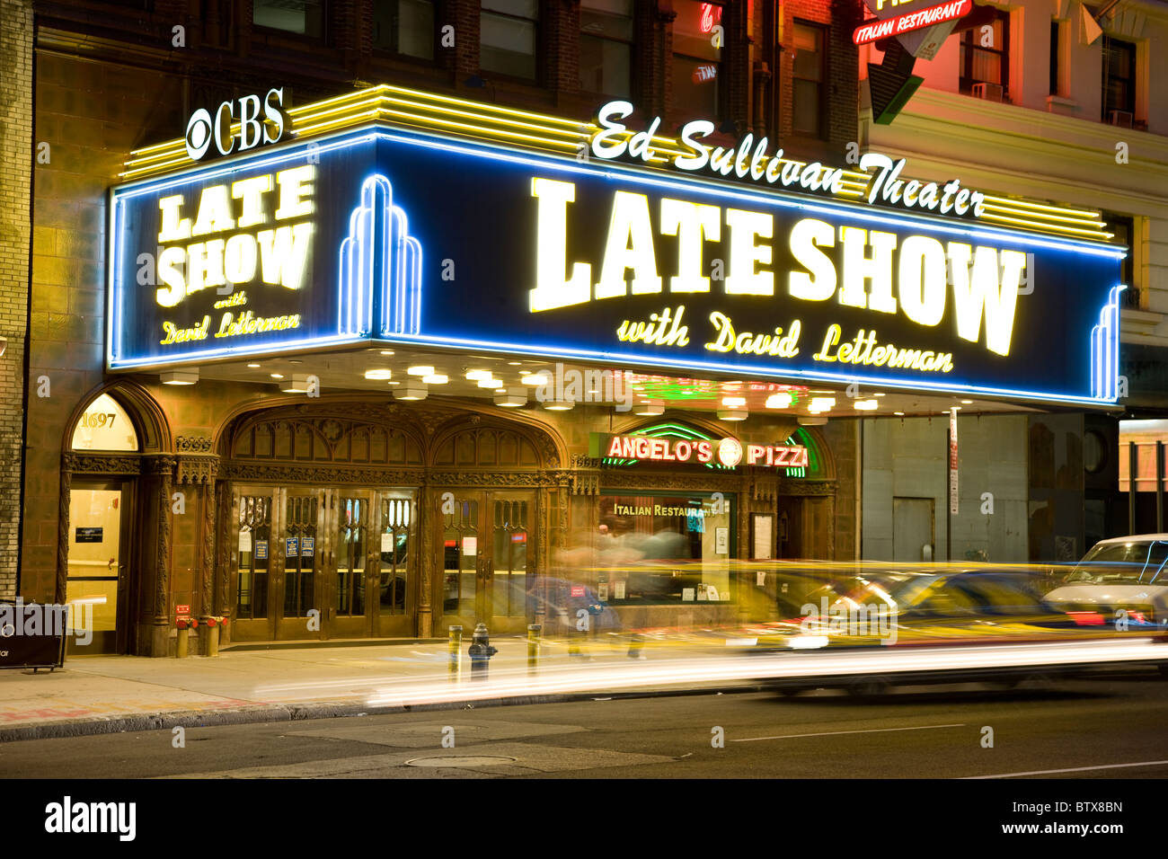 Ed Sullivan Theater advertising the Late Show Stock Photo - Alamy