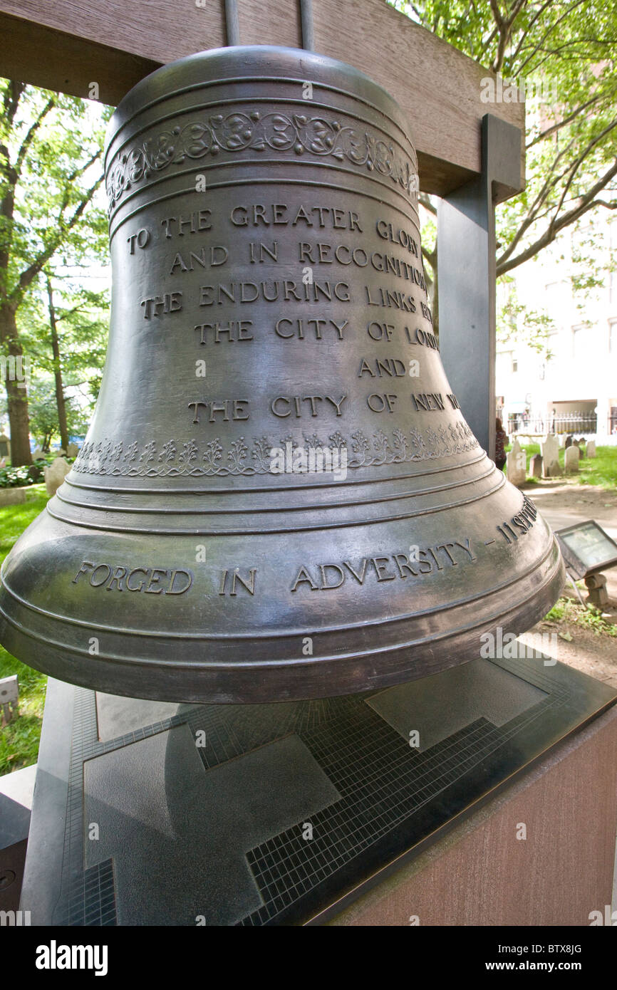 The Bell of Hope outside St Paul's Chapel Stock Photo - Alamy