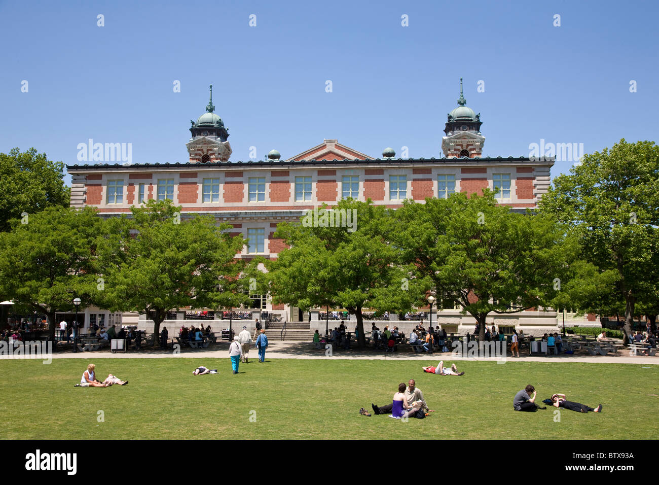 Ellis island grounds hi-res stock photography and images - Alamy