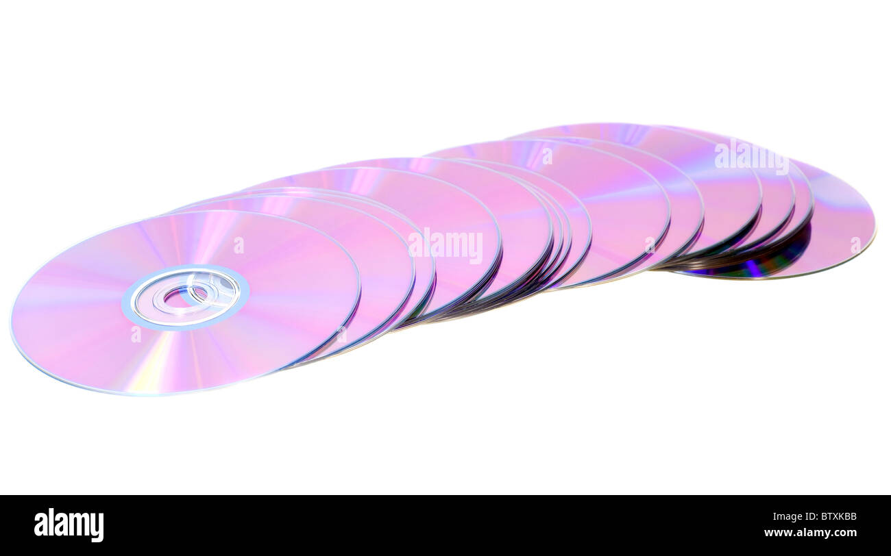 Compact discs isolated on white background Stock Photo - Alamy