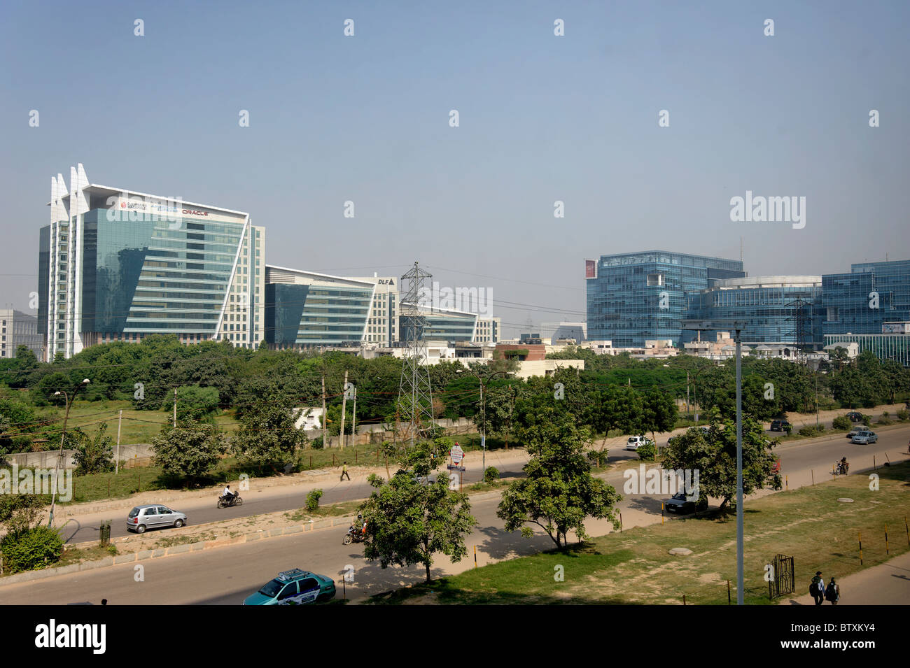 The cityscape of Gurgaon, the IT development area of Haryana, India ...