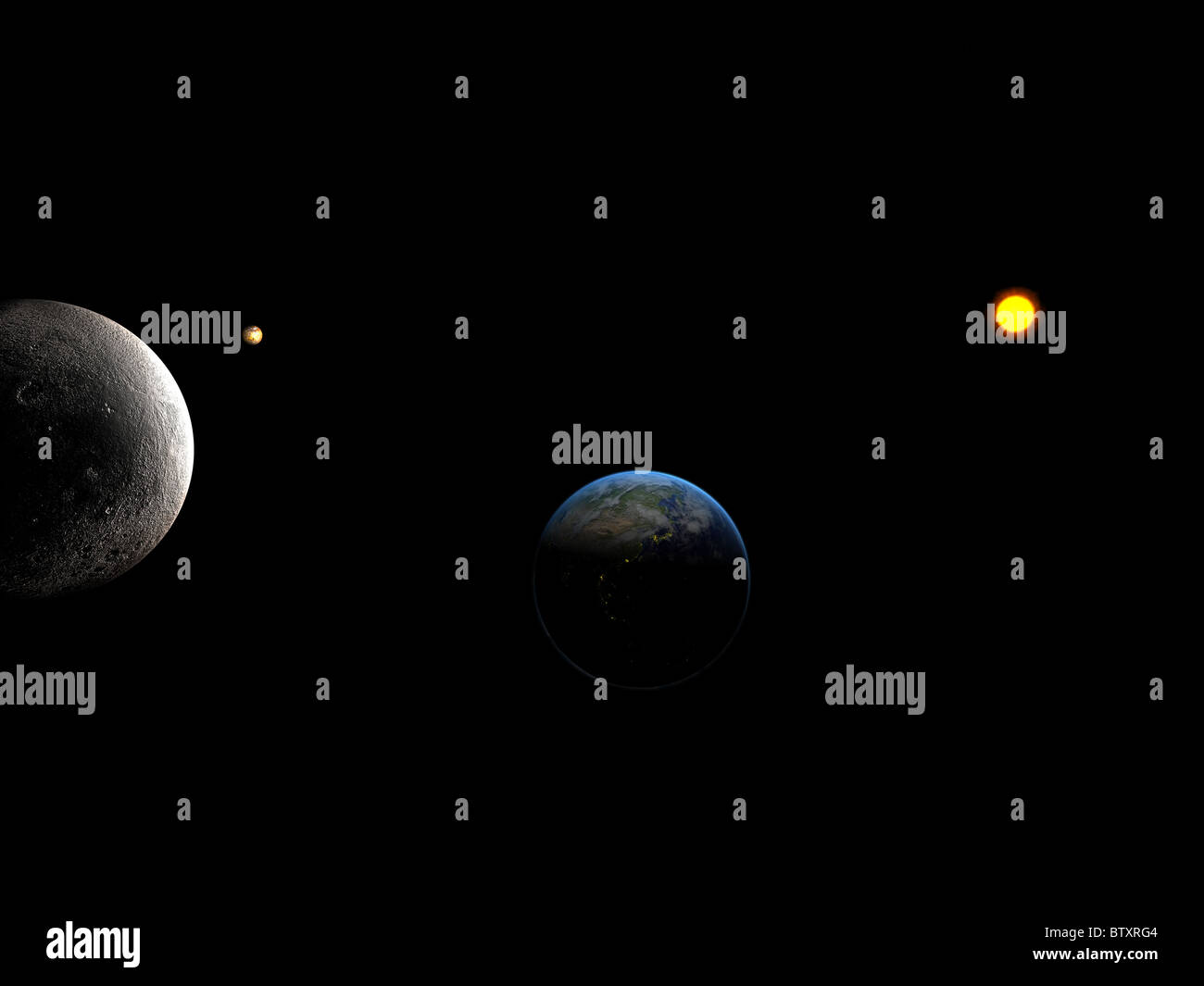 Earth sun moon hi-res stock photography and images - Alamy