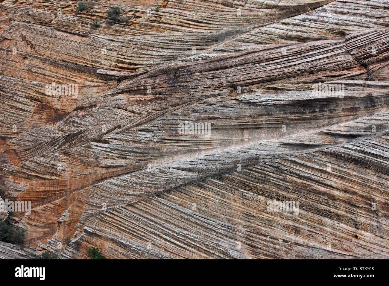 Sandstone Formations Showing Layers - Zion National Park -Utah - USA ...
