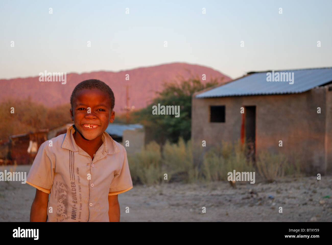 Namibian Child Portrait sunset Smile Stock Photo - Alamy