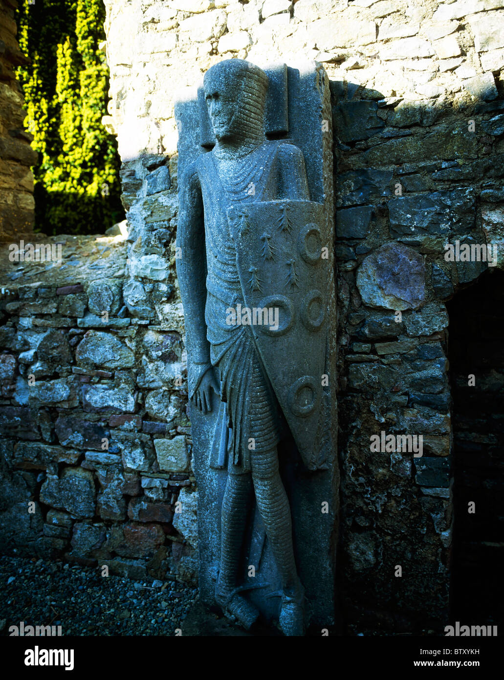 Kilfane Church, Co Kilkenny, Ireland; Statue At A 13Th Century Church ...