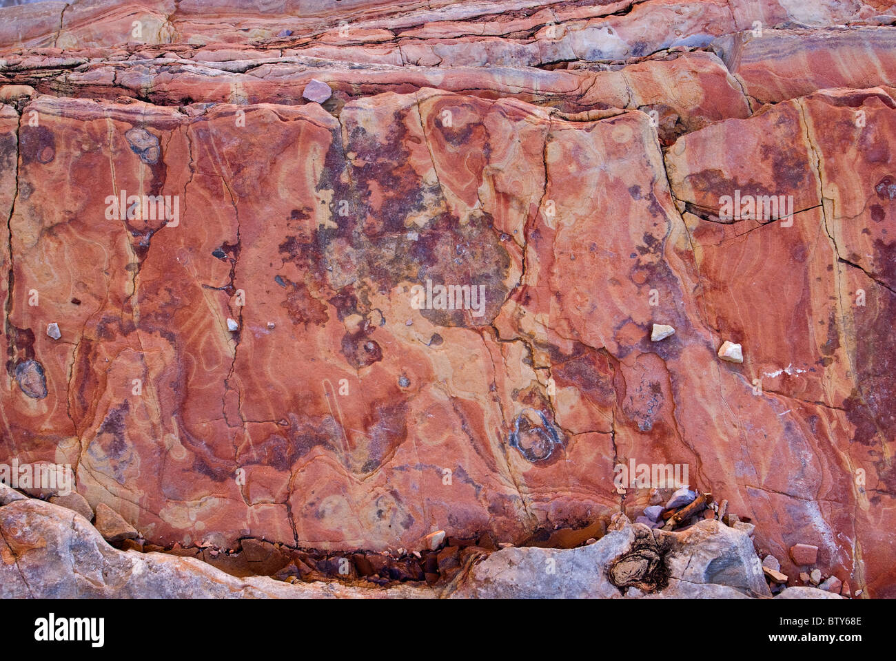 Boquillas formation limestone and shale twisted layers in Ernst Canyon ...