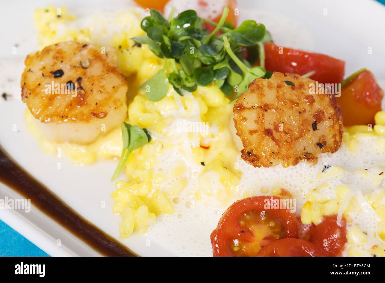 risotto with scallops Stock Photo - Alamy