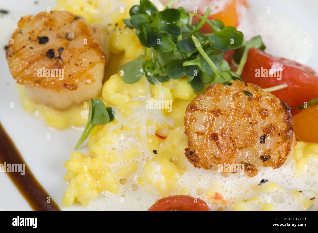 risotto with scallops Stock Photo - Alamy