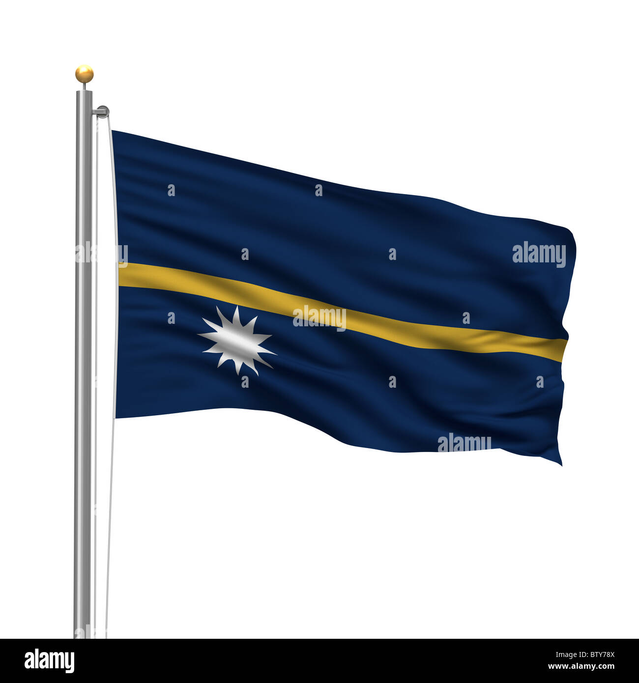 Flag of Nauru Stock Photo - Alamy