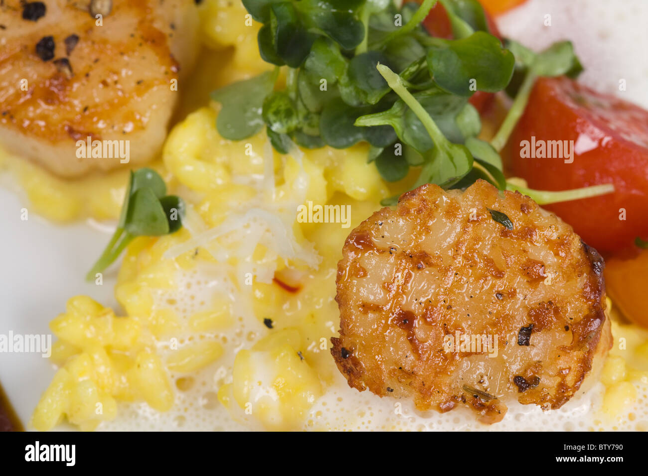 risotto with scallops Stock Photo - Alamy
