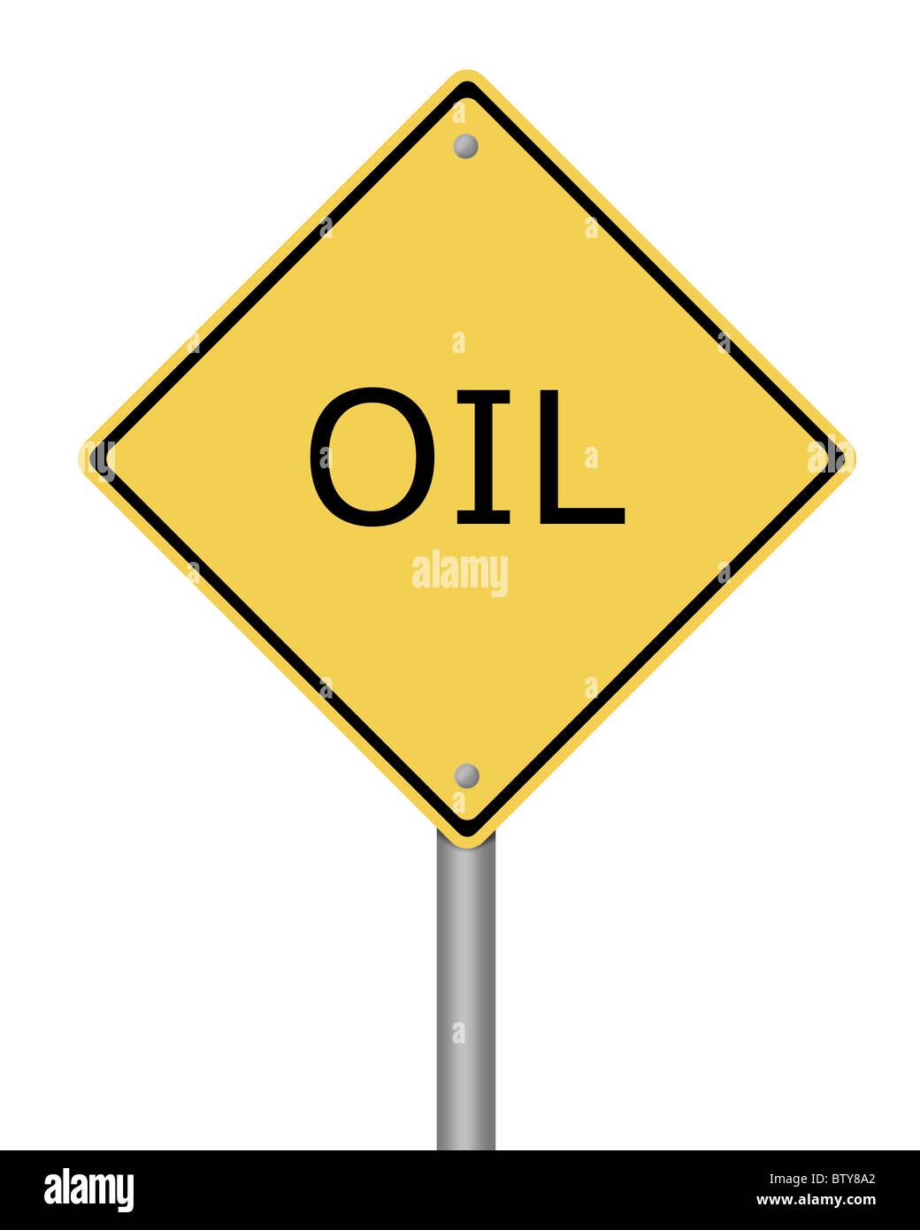 OIL - yellow warning sign Stock Photo - Alamy