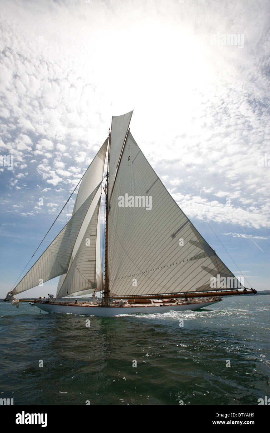 classic yachts racing in the Westward Cup Stock Photo - Alamy