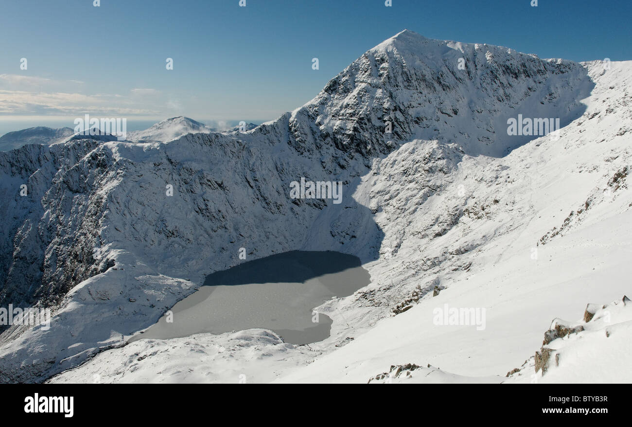 Snowdon, the Trinity face and Glaslyn Stock Photo - Alamy