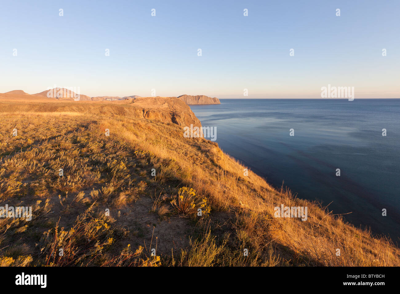 sunset on the eastern coast of Black sea. Crimea, Ukraine Stock Photo ...