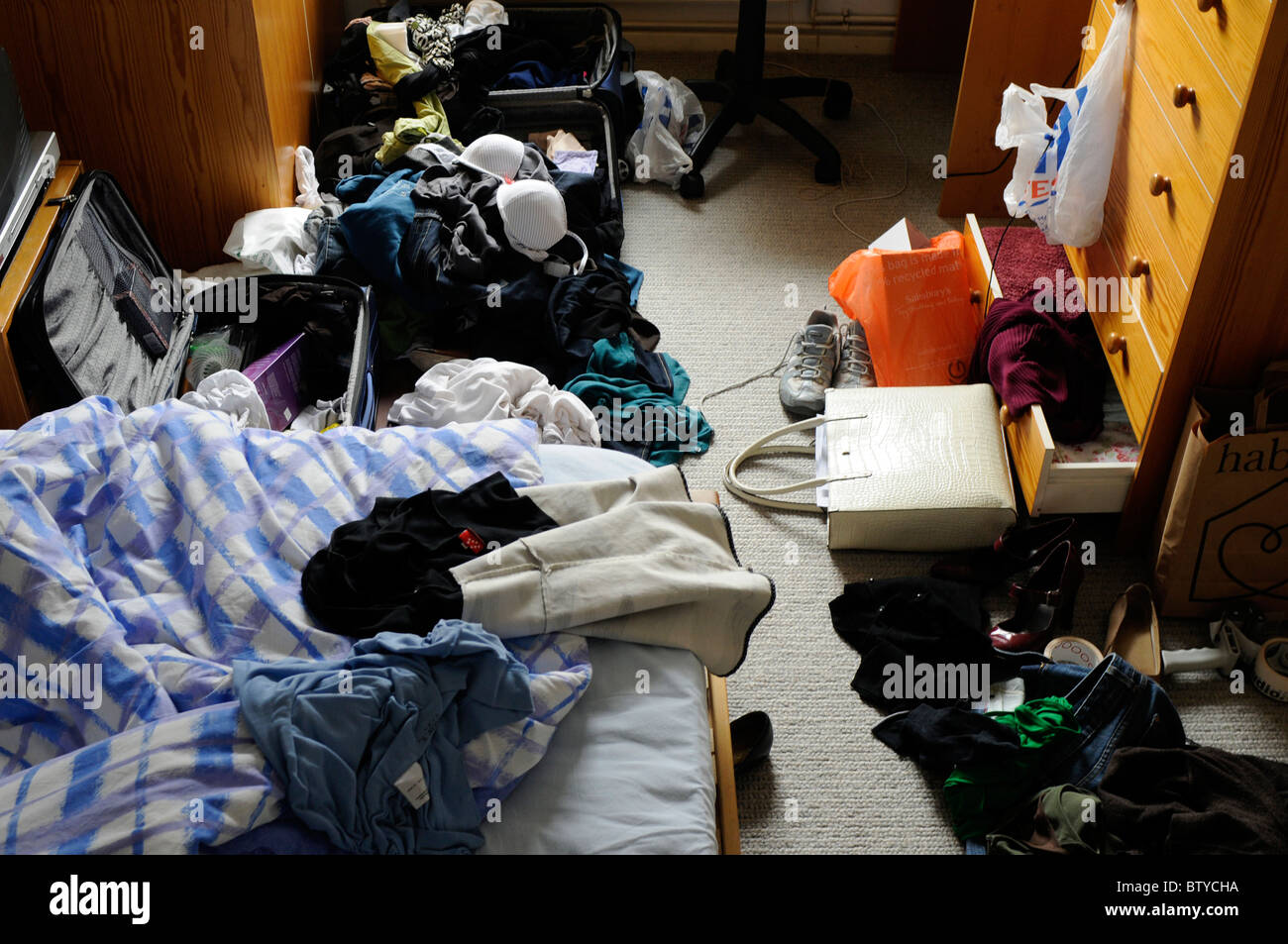 Clothes On Bedroom Floor