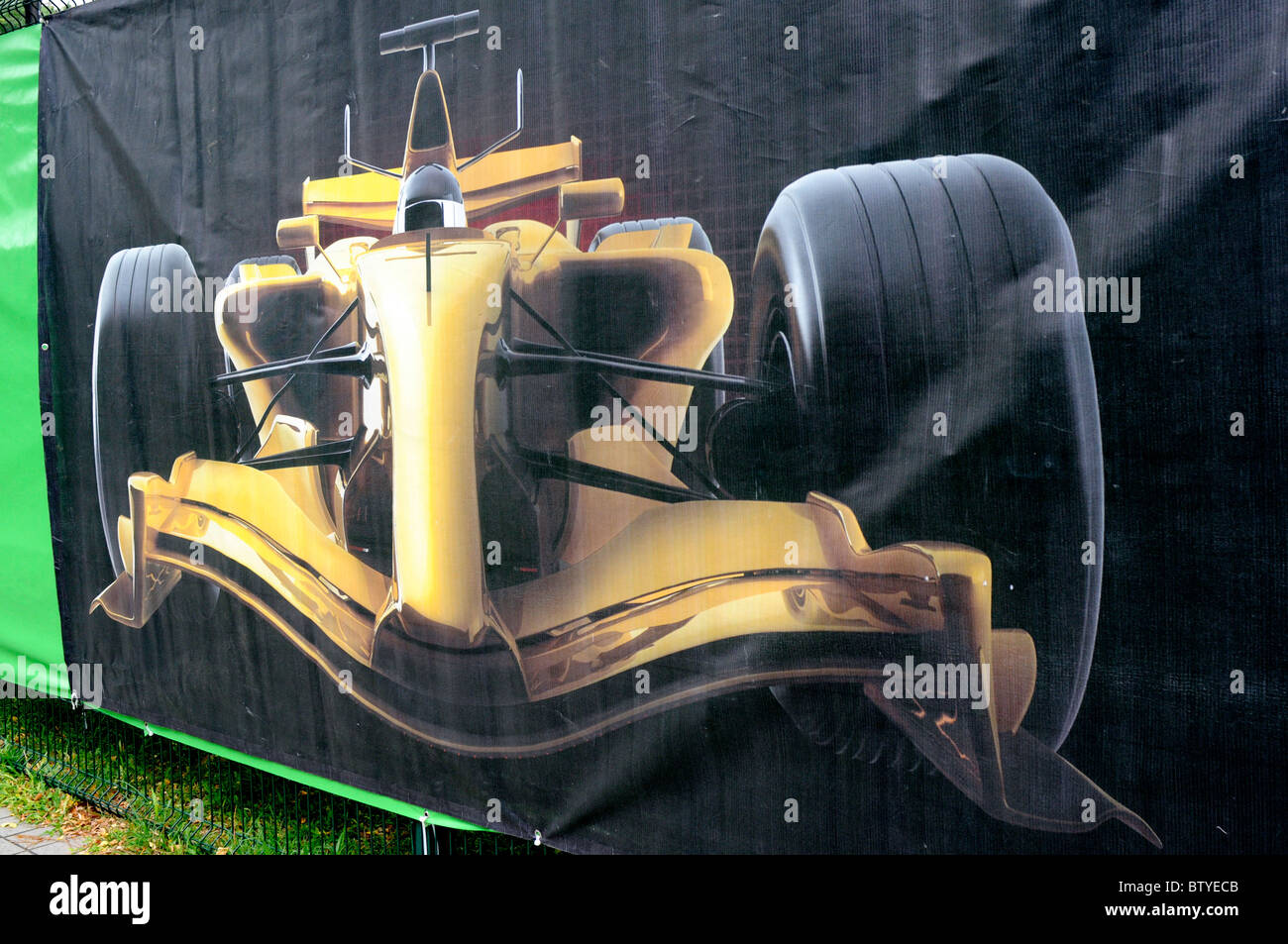 Singapore poster sign for the Grand Prix of a racing F1 car Stock Photo ...