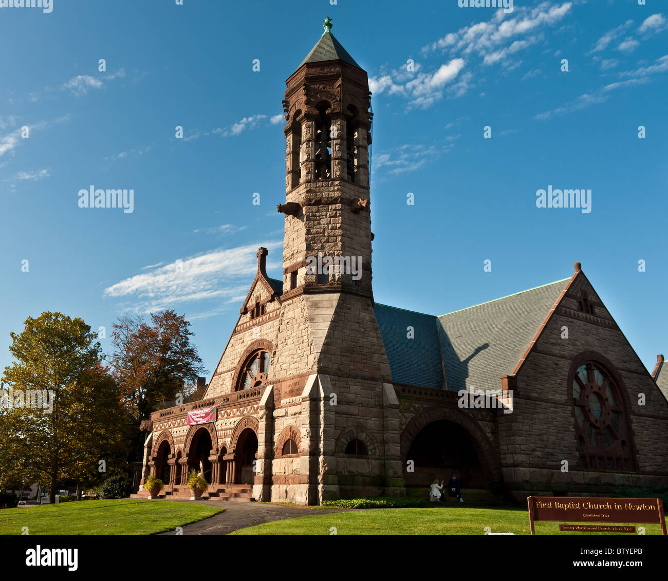 Newton Center Church Stock Photo - Alamy