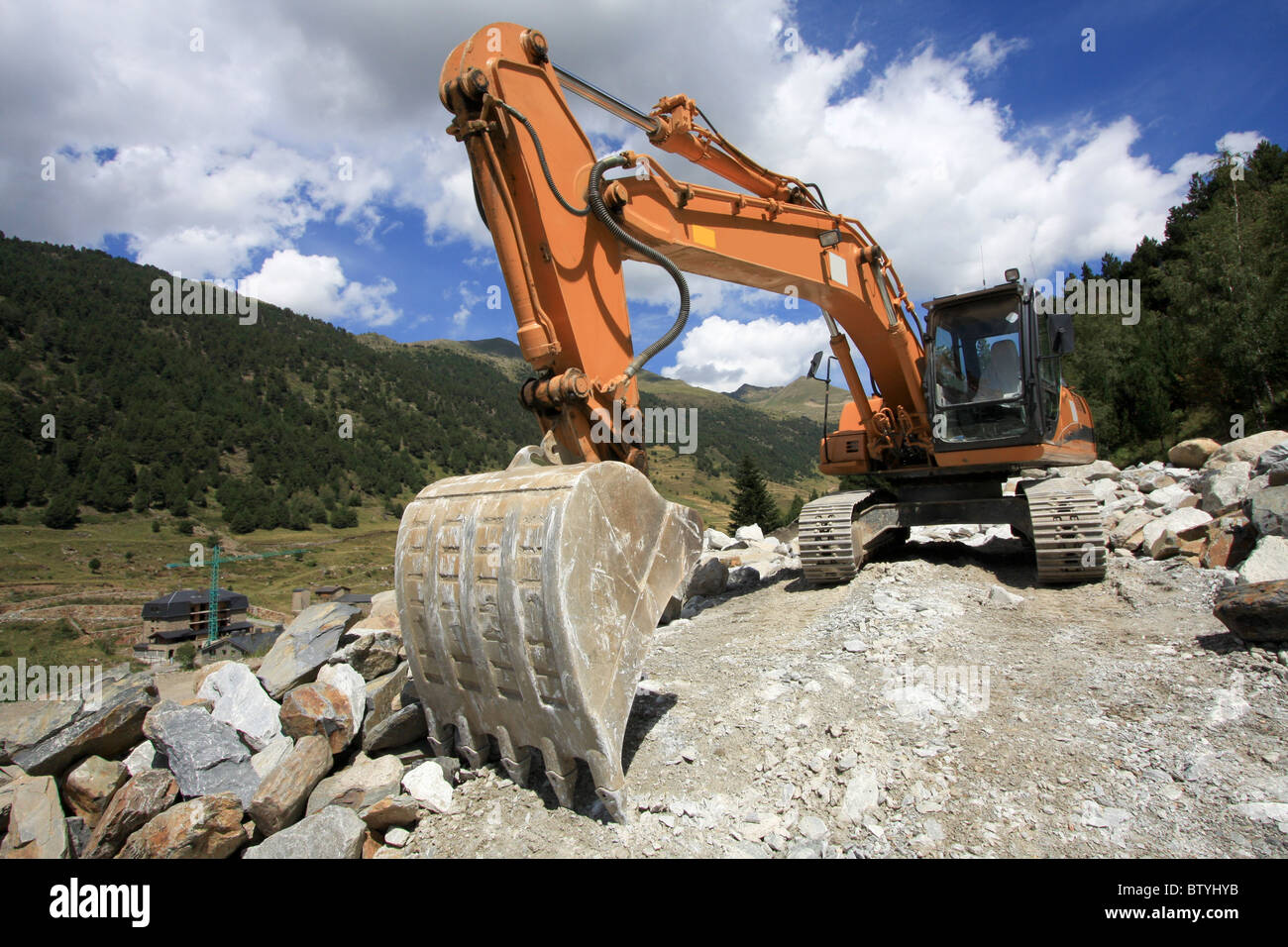 Excavator - Road Construction Stock Photo - Alamy