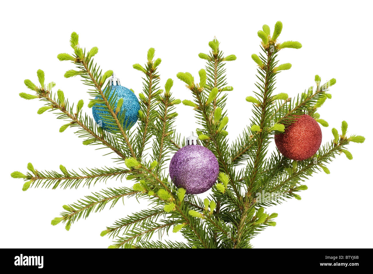 Christmas balls tree decoration Cut Out Stock Images & Pictures - Alamy