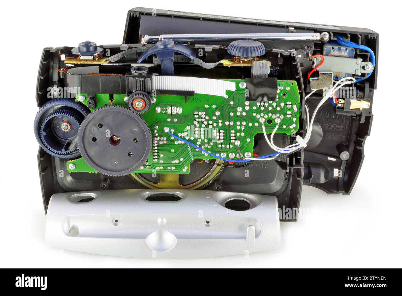 Cracked isolated analog radio Stock Photo - Alamy