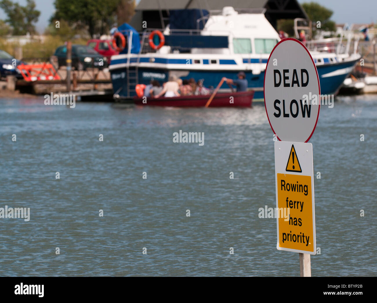 Rowing boat ferry between Southwold and Warbleswick on the River Blyth ...