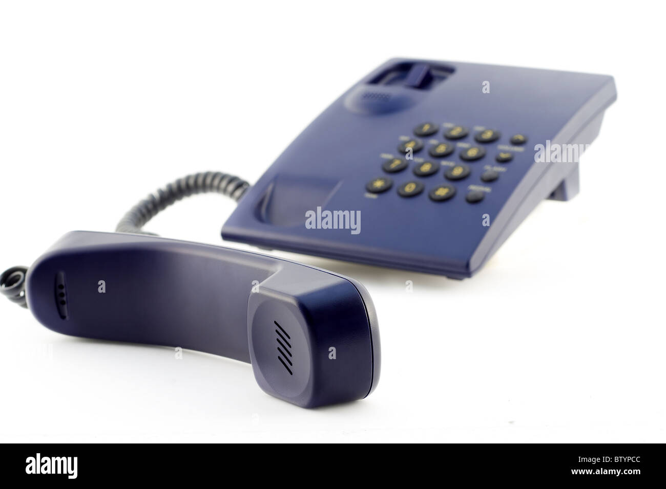 Isolated blue phone and handset Stock Photo - Alamy
