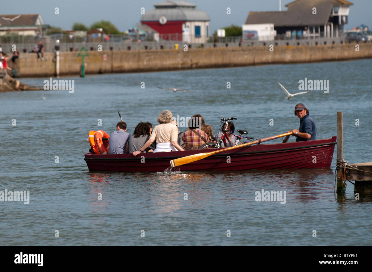 Rowing boat ferry between Southwold and Warbleswick on the River Blyth ...