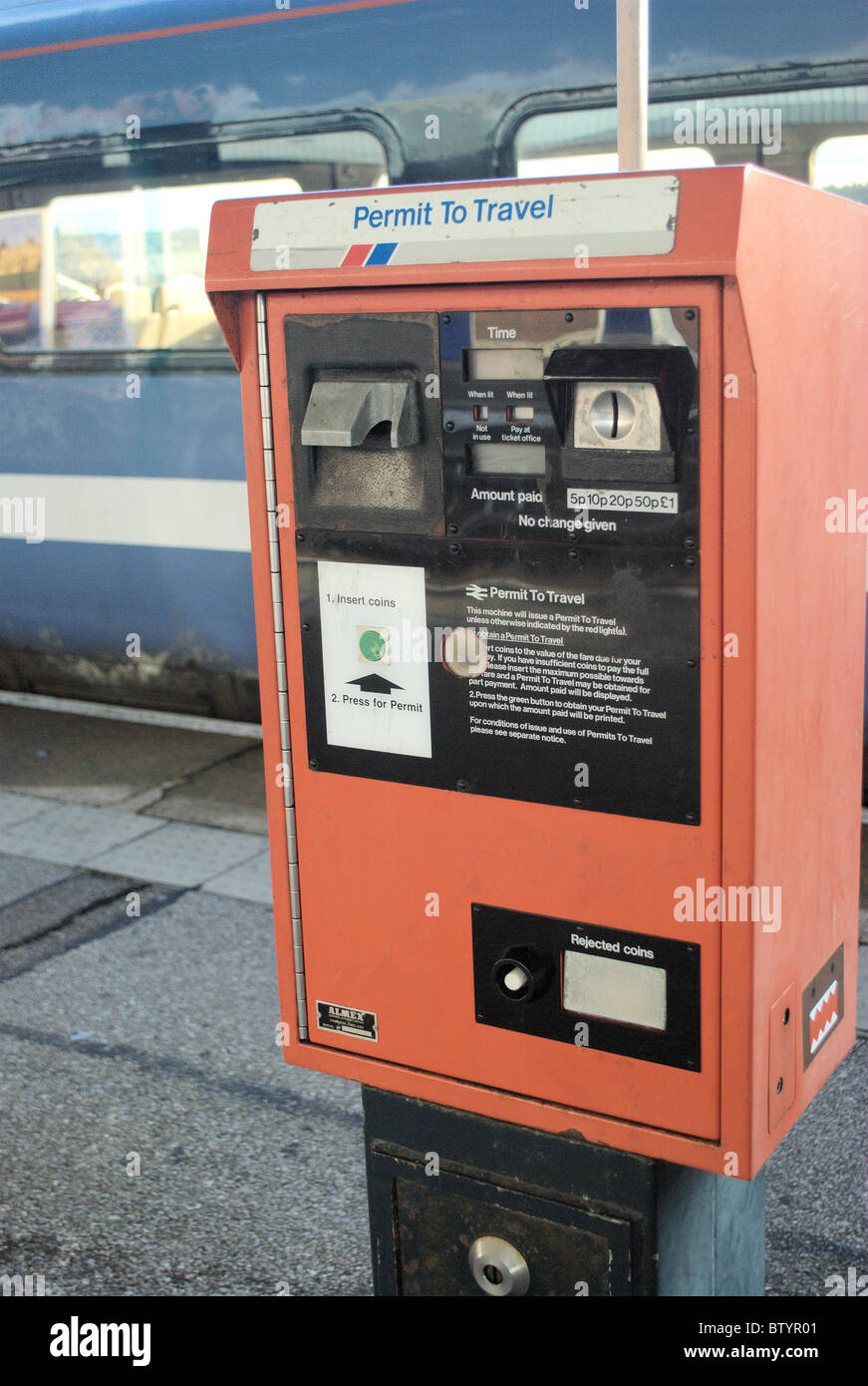 Rail Permit to travel machine Stock Photo - Alamy