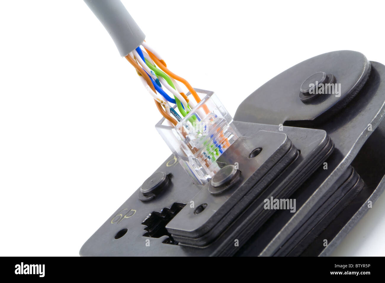Internet cable patching macro Stock Photo - Alamy