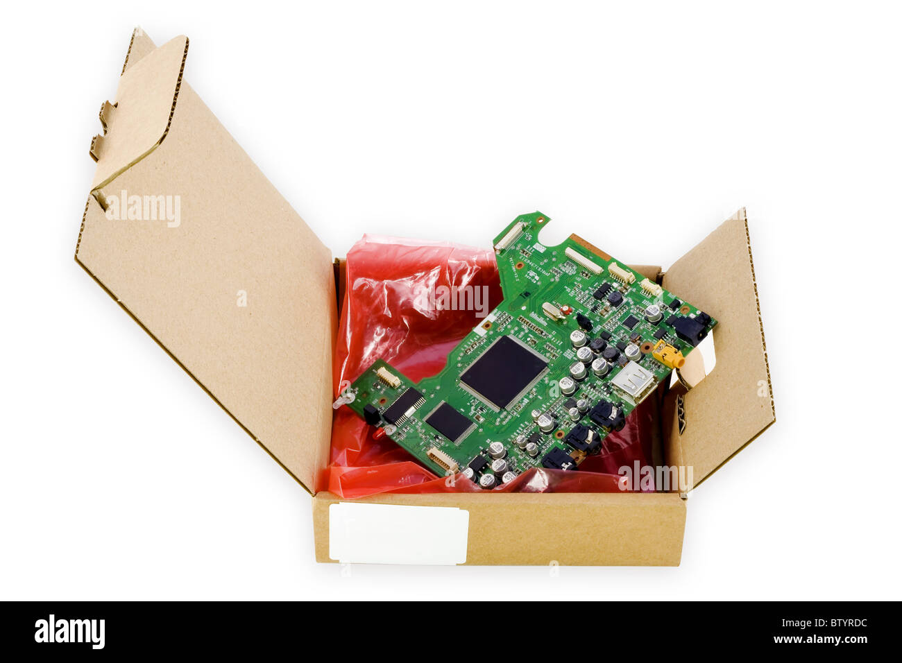 Cardboard packing for electronic spare parts Stock Photo - Alamy