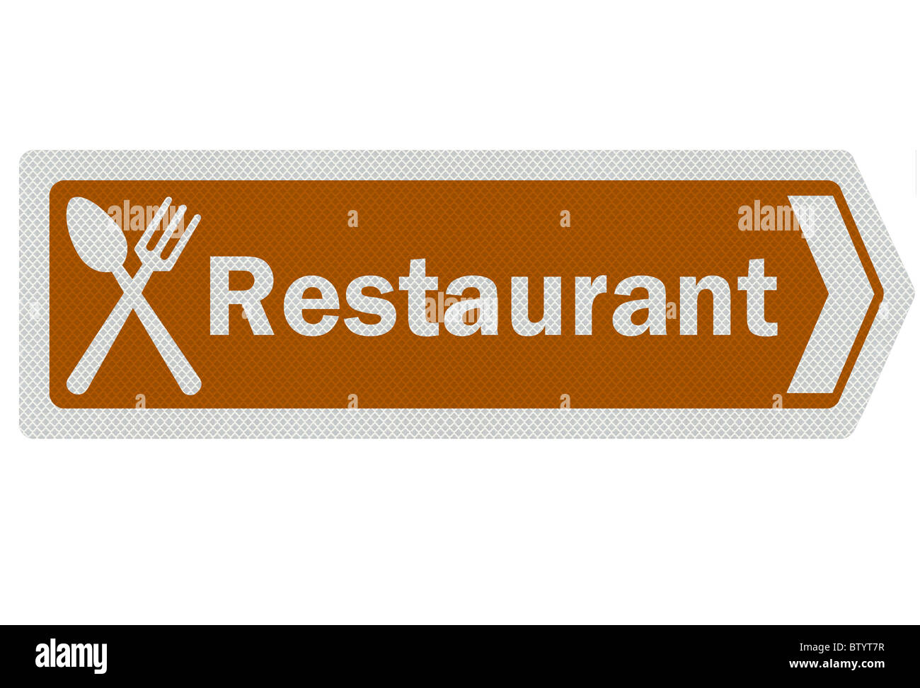 Photo realistic tourist information sign - 'restaurant' - isolated on ...
