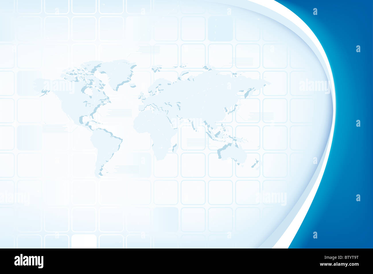 abstract background with world map in blue color Stock Photo - Alamy